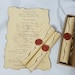 Vintage Wedding Scroll Invitation Handmade With Wax Seal Stamp, 70-80 ...