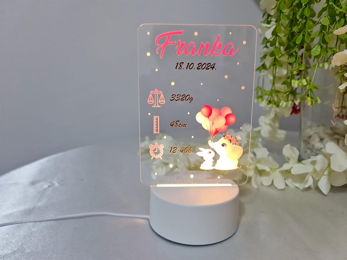 Baby Birth Details Lamp, Kids Room Night Light, LED Light - Etsy