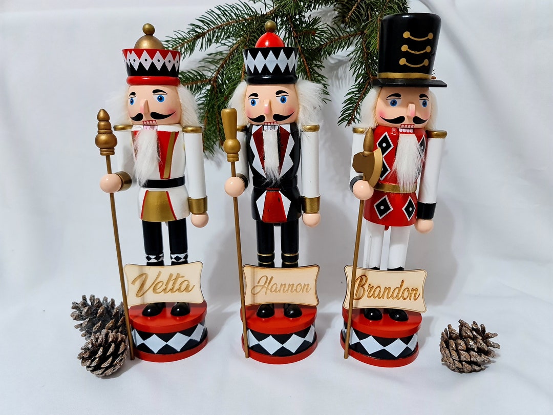 Personalized Red or Black Nutcracker With Family Name, 30cm - Etsy
