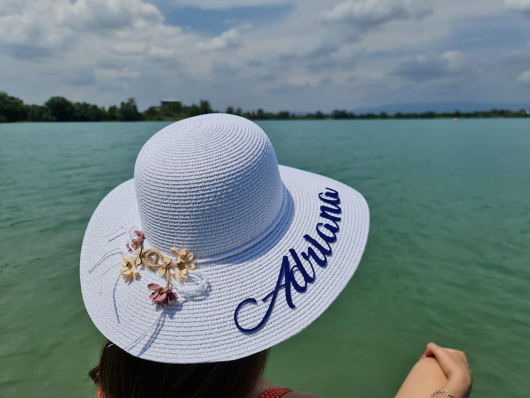 Personalized Beach Hat With Tiny Flowers - Etsy