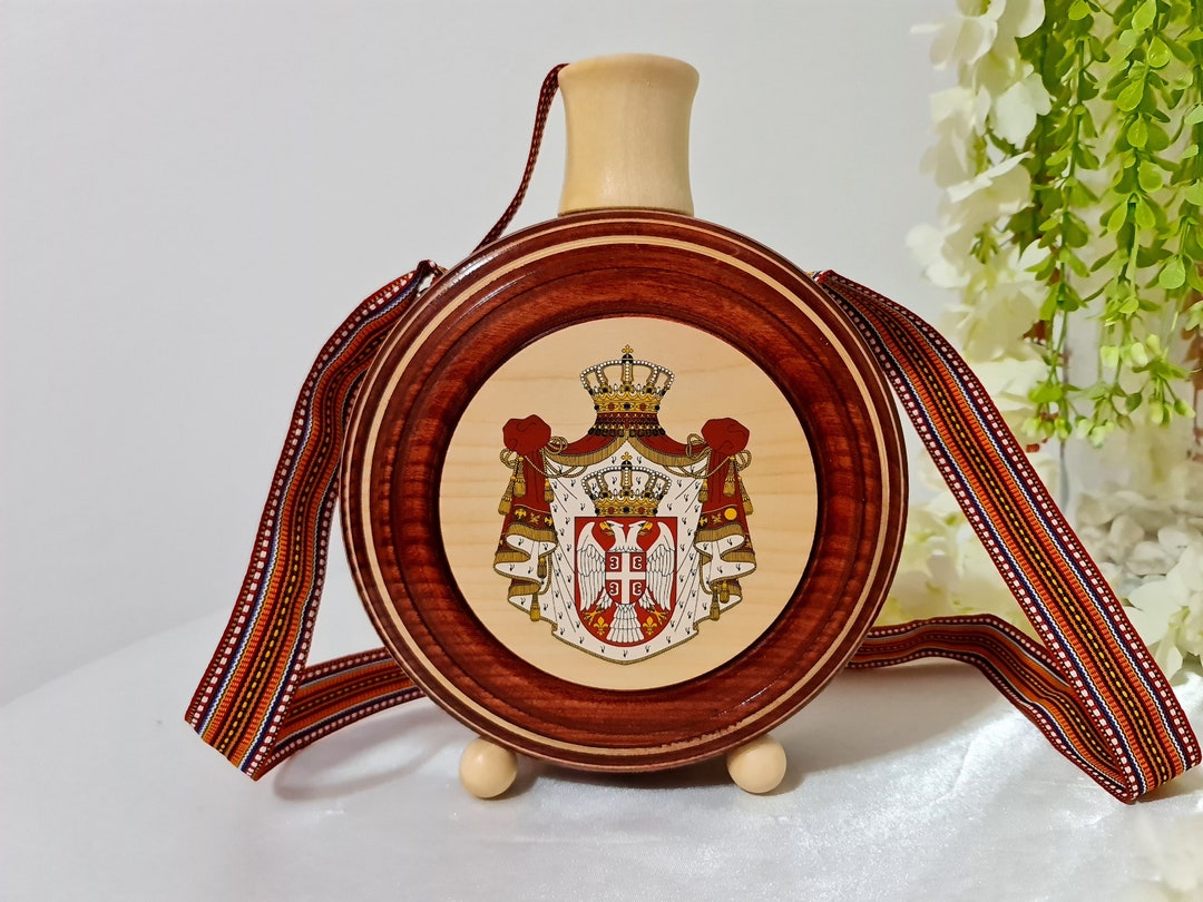 Serbian Buklija, Čuturica, Wooden Flask, Personalized on Both Sides ...