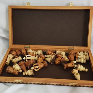 Personalized Wooden Chess Set, Carved by Hand, 3 Sizes - Etsy