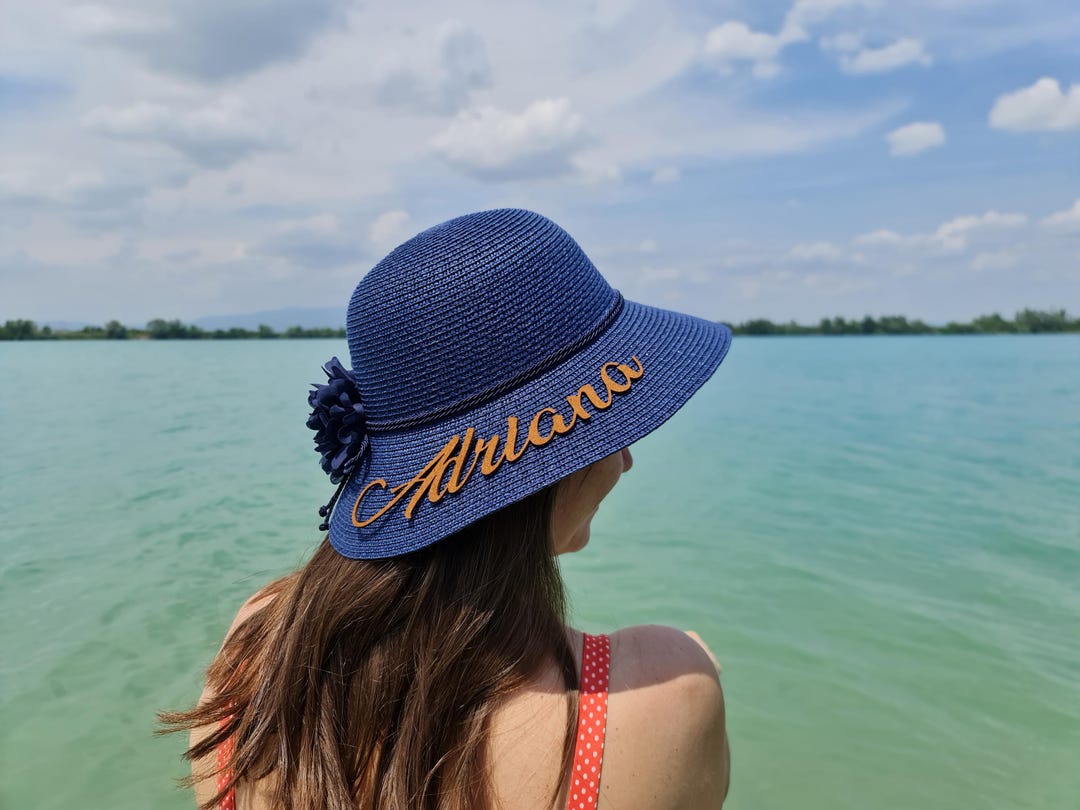 Personalized Beach Hat With Flowers, 2 Colors - Etsy