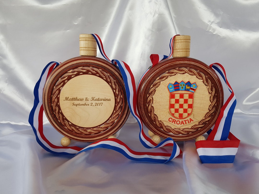 Croatian Cuturica, Size L, 500ml, New Grb, Wooden Flask, Customized for ...