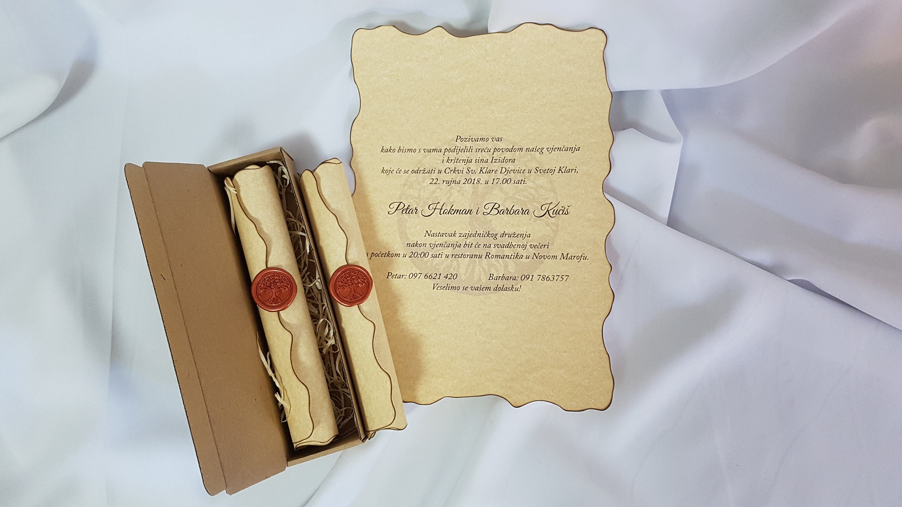 Vintage Wedding Scroll Invitation Handmade With Wax Seal | Etsy UK