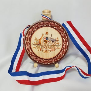Croatian Cuturica, Size S-XL, Personalized on Both Sides, Wooden Flask ...