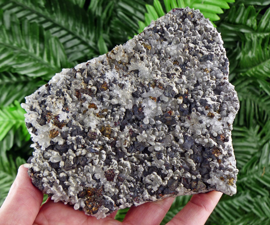 Amazing Quartz With Chalcopyrite, Natural Crystal, Raw Mineral, Crystal ...