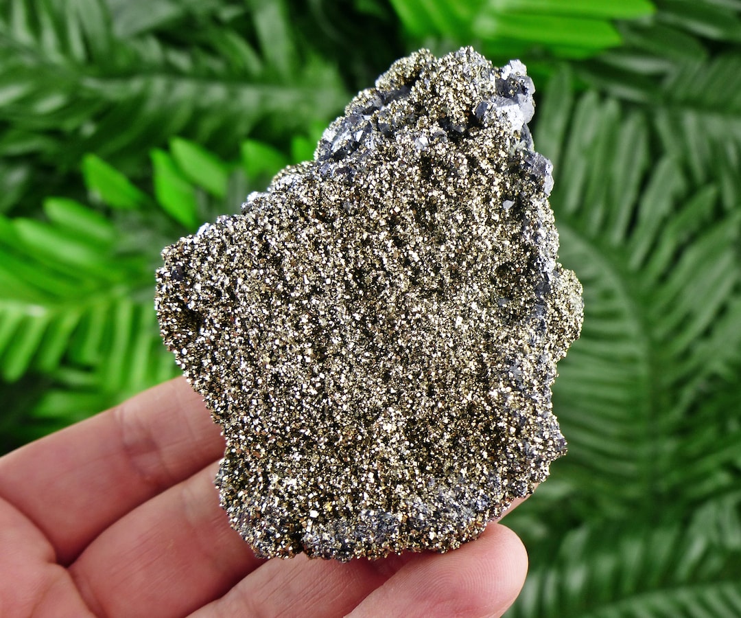 Pyrite on Galena Crystal, Galena Crystal, Pyrite Cubes, Natural Mineral ...