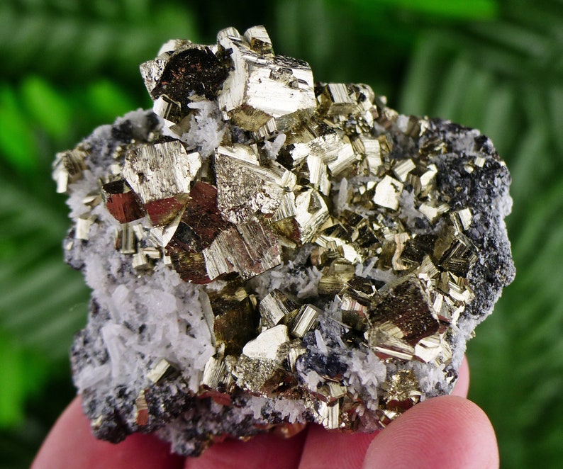 Amazing Quartz With Shiny Pyrite, Mineral Specimen, Natural Crystal Raw ...