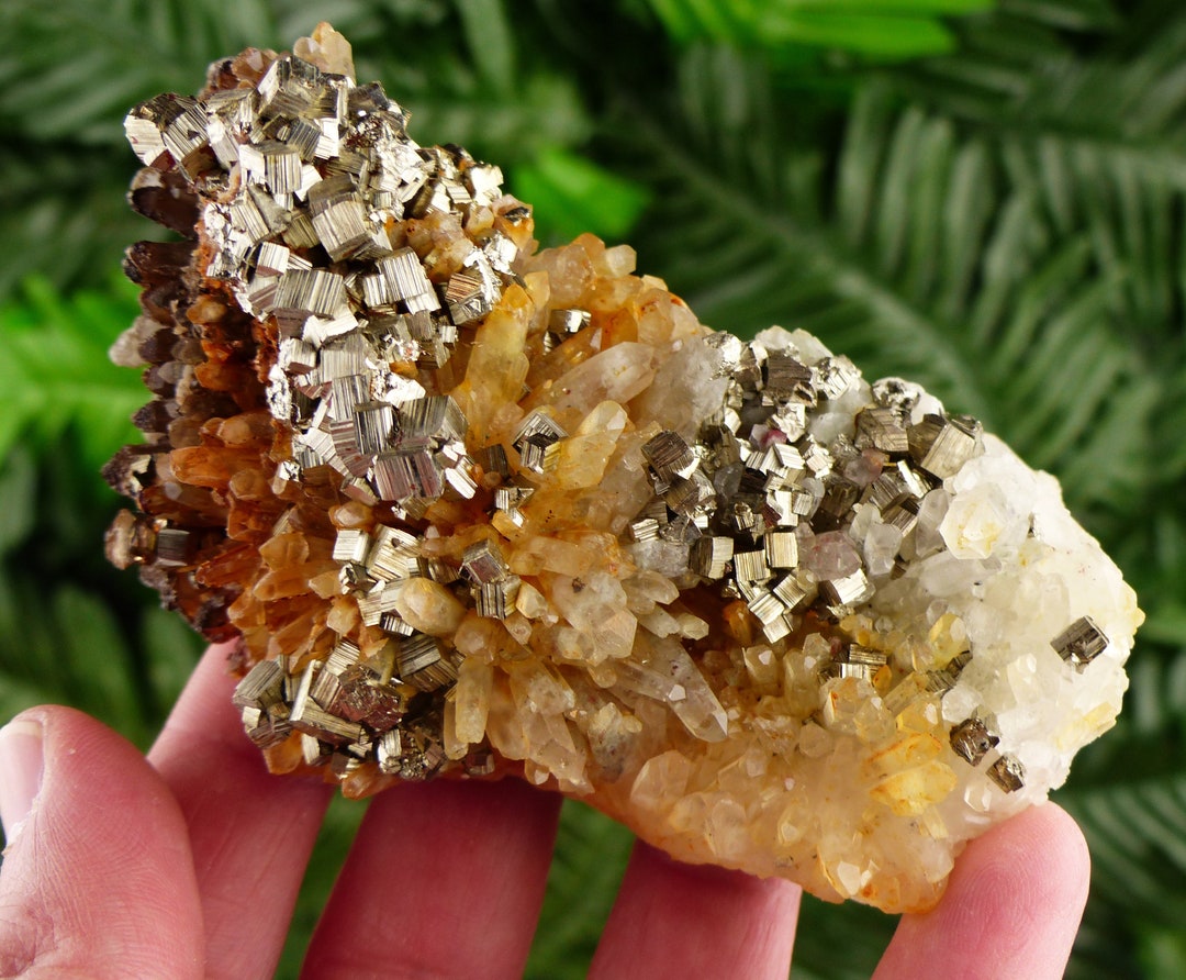 Amazing Clear Quartz With Iron Oxide and Pyrite, Crystal, Mineral ...