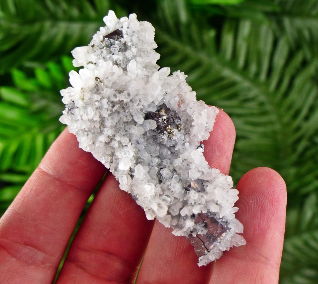 Amazing Milky Quartz With Sphalerite, Raw Crystal, Natural Mineral ...