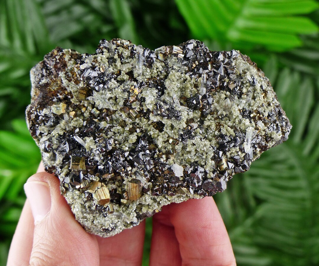 Sphalerite With Chlorite and Pyrite, Raw Minerals, Natural Crystals ...
