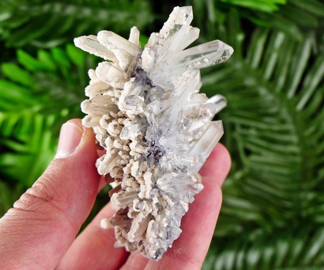Amazing Clear Quartz With Calcite, Raw Crystal, Natural Mineral ...