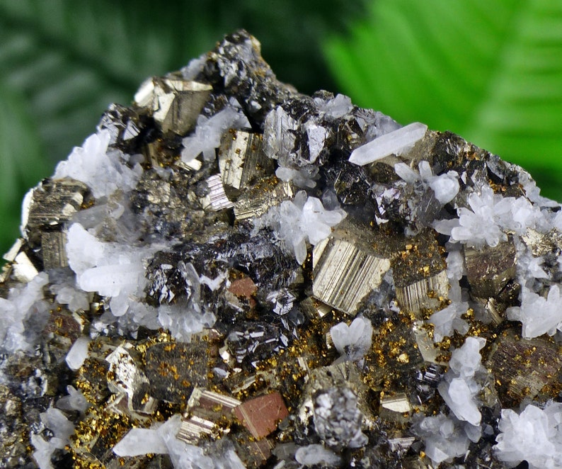 Quartz With Sphalerite and Pyrite, Raw Minerals, Natural Crystals ...