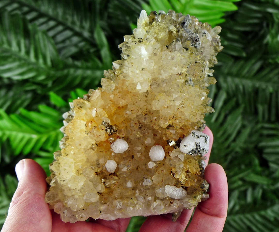 Rare Clear Quartz With Epidote Inclusions, Calcite and Iron Oxide, Raw ...