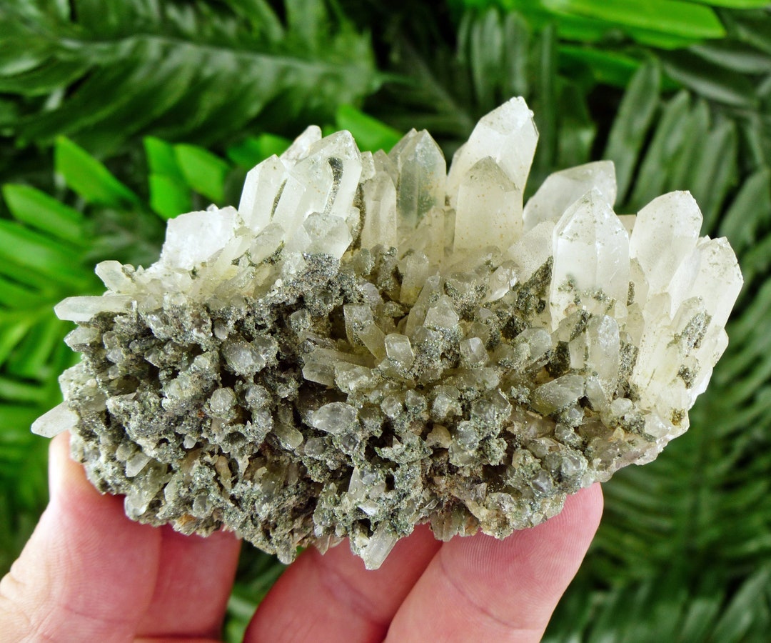Rare Quartz With Chlorite, Raw Crystal, Natural Mineral, Natural ...