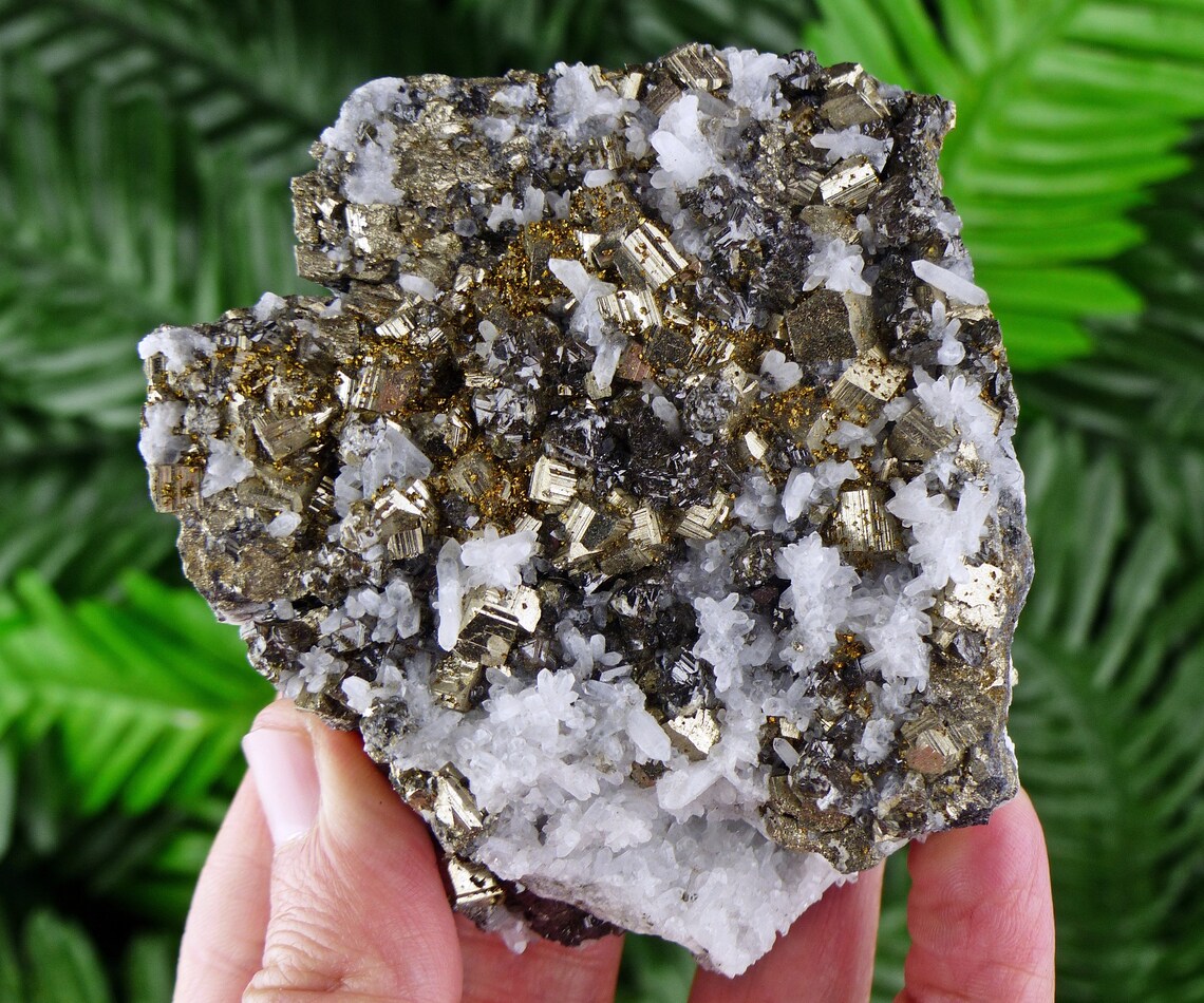 Quartz With Sphalerite and Pyrite, Raw Minerals, Natural Crystals ...