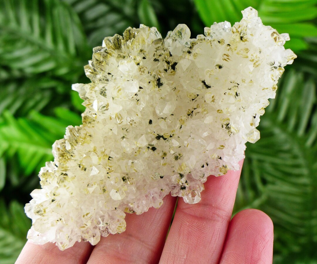 Amazing Clear Quartz With Epidote and Chlorite, Raw Crystal, Natural ...