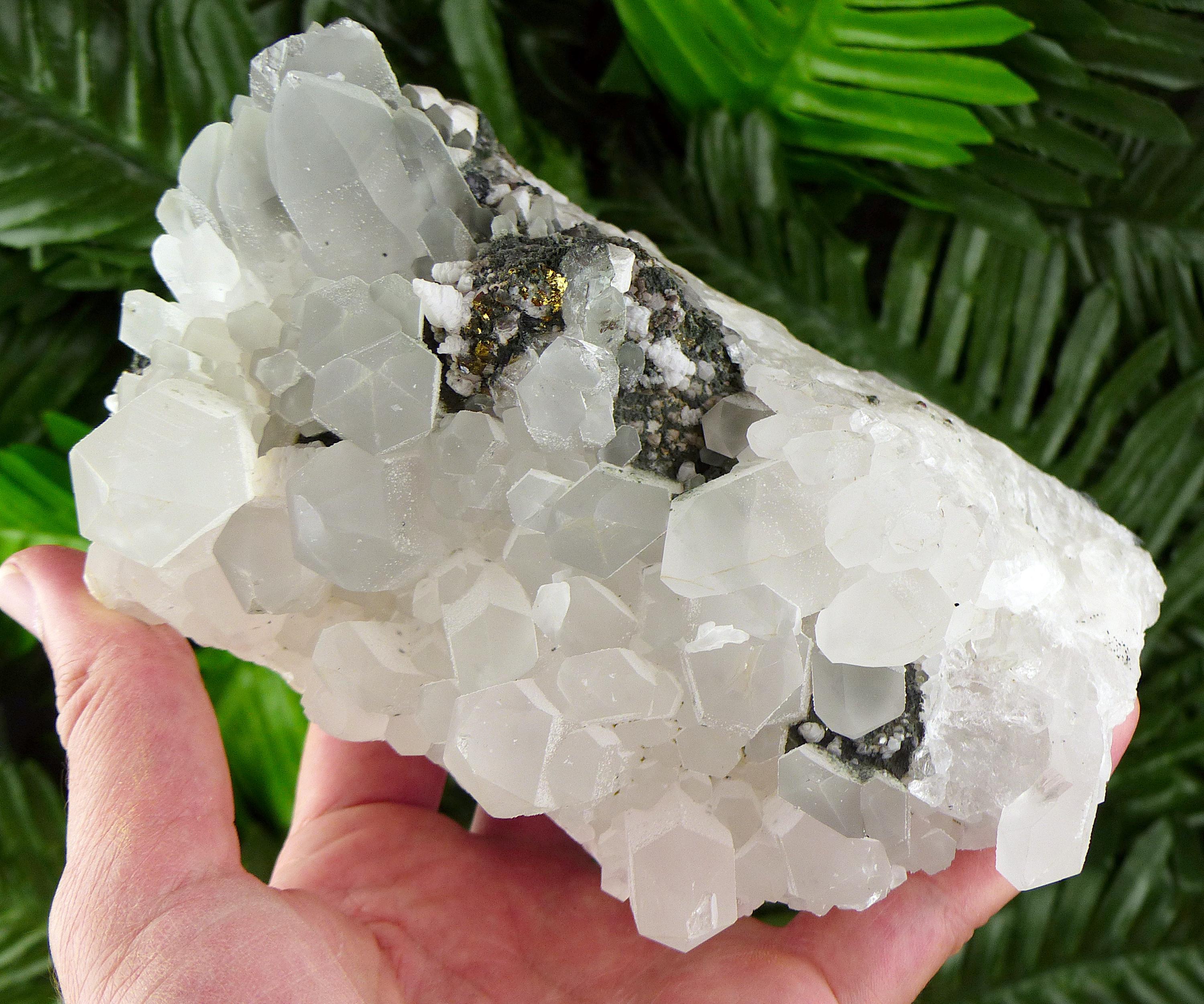 Rare Big Milky Quartz With Chlorite and Chalcopyrite, Raw Crystal ...