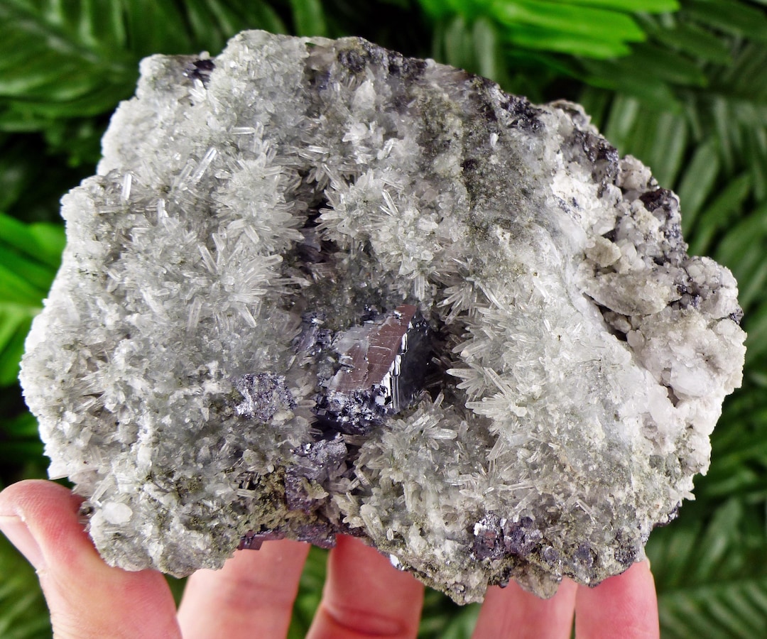 Amazing Big Quartz With Galena, Raw Crystal, Natural Mineral, Healing ...