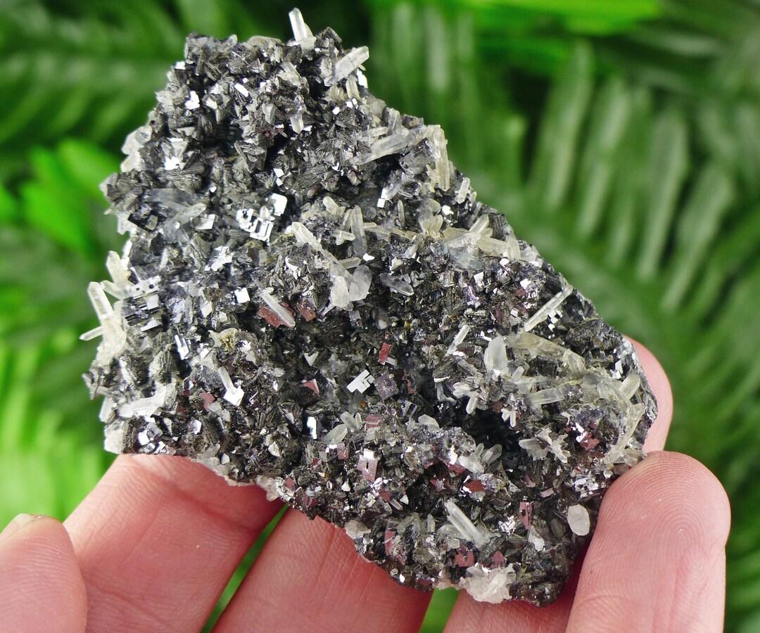 Shiny Quartz With Sphalerite and Galena, Raw Crystal, Natural Mineral ...