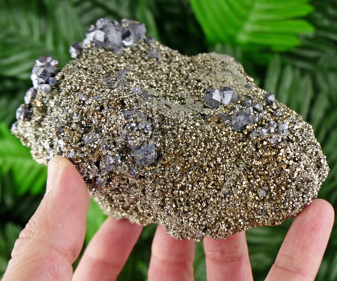 Big Pyrite Crystal With Galena Raw Crystal Mineral Natural - Etsy