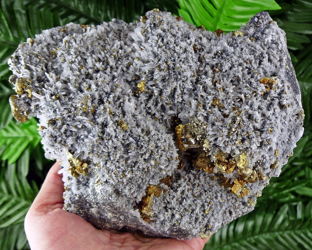 Rare Milky Quartz With Chalcopyrite, Natural Crystal, Raw Mineral ...