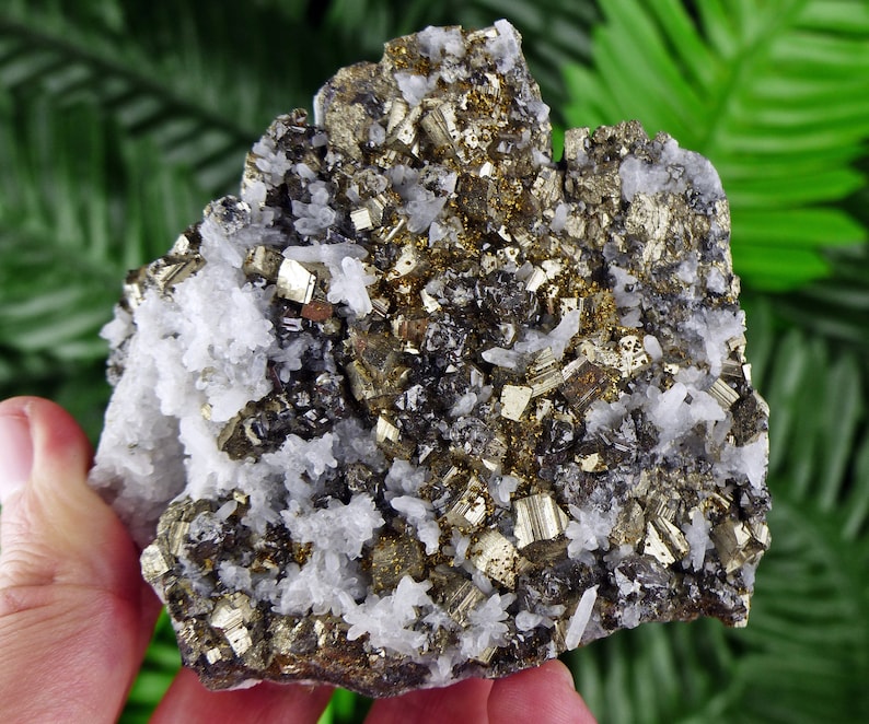 Quartz With Sphalerite and Pyrite, Raw Minerals, Natural Crystals ...