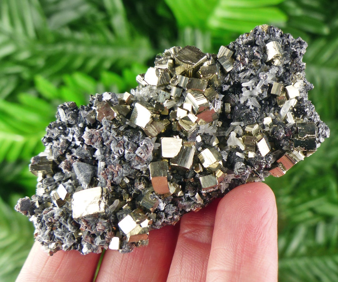 Amazing Sphalerite With Shiny Pyrite, Raw Crystal, Natural Mineral ...