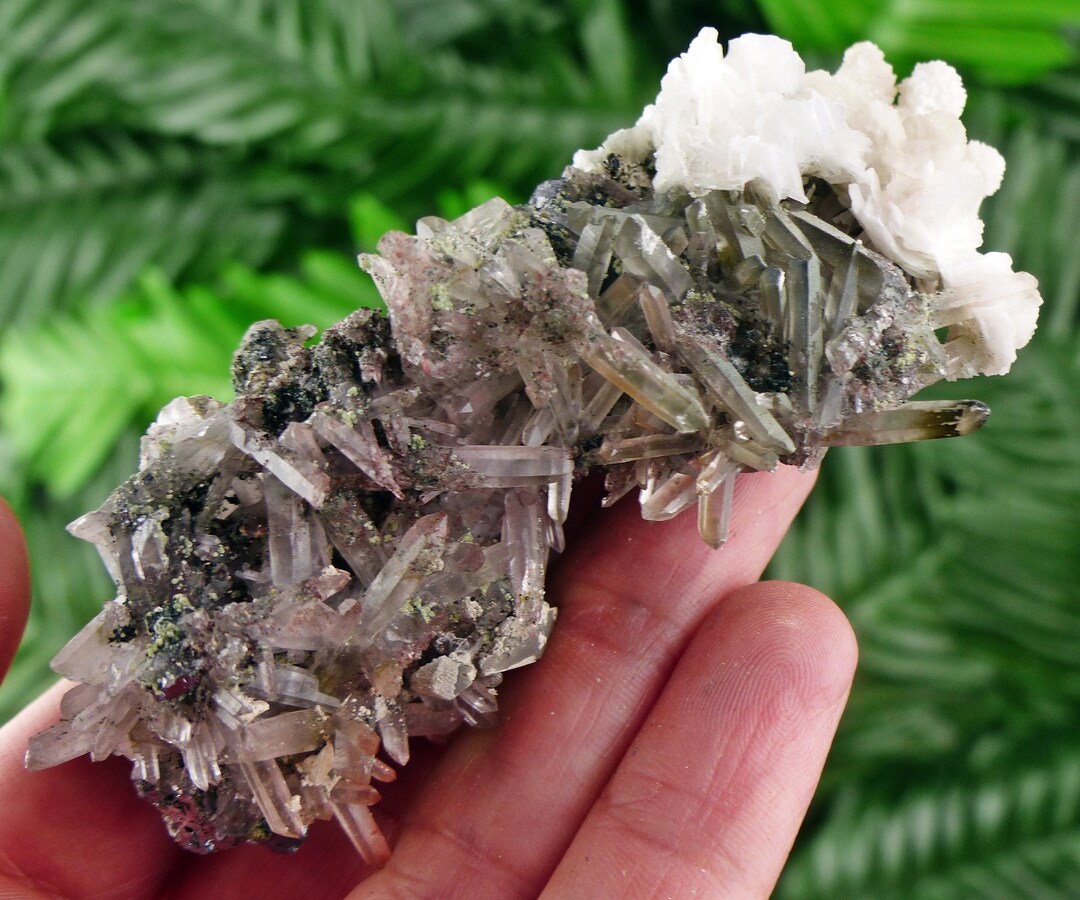 Milky Quartz With Hematite, Calcite and Chlorite, Raw Crystal, Natural ...