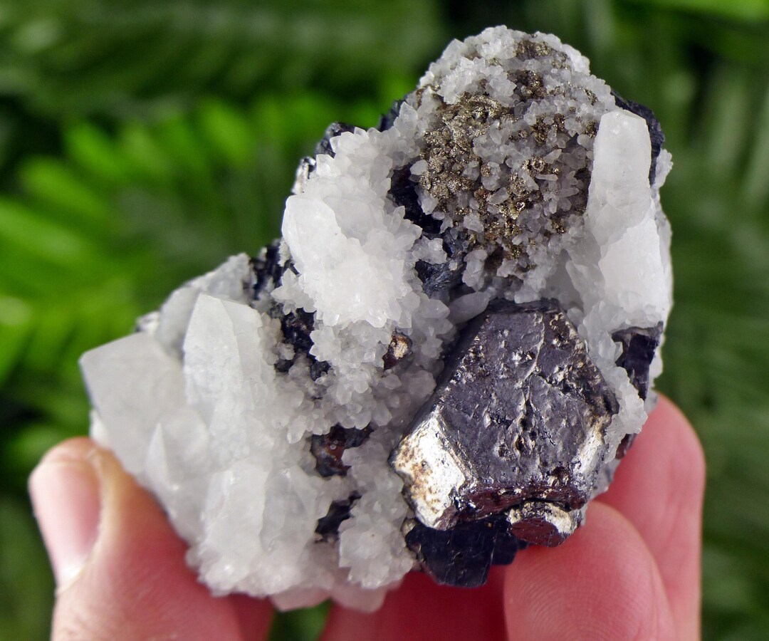 Quartz With Galena and Pyrite, Raw Crystal, Natural Mineral, Healing ...