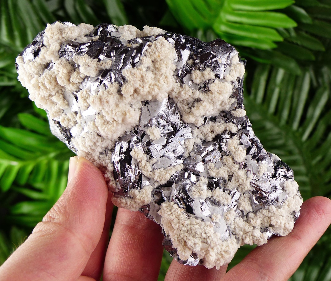 Museum Galena With Calcite ,galena Crystal, Galena Mineral , Calcite ...