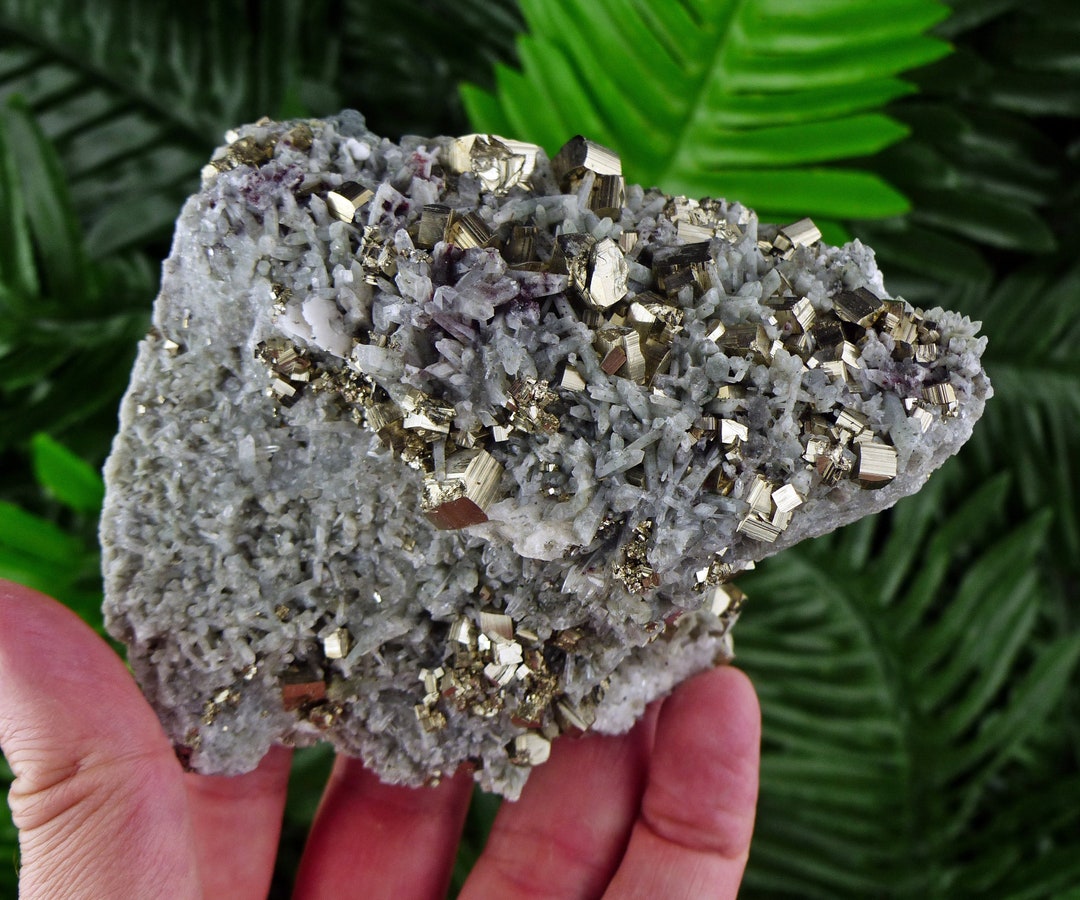 Green Prasem Quartz With Pyrite, Raw Minerals, Natural Crystals, Quartz ...