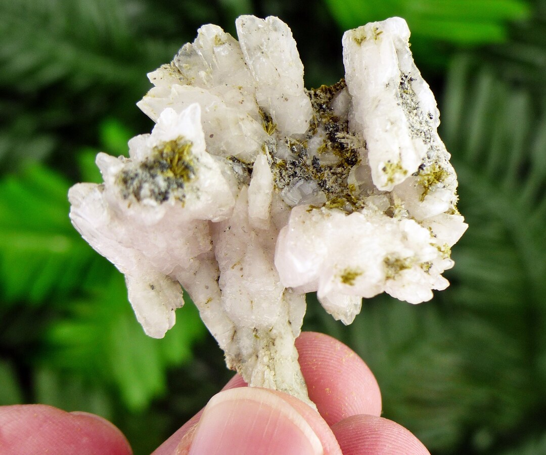 Amazing Calcite With Epidote, Raw Crystal, Natural Mineral, Healing ...