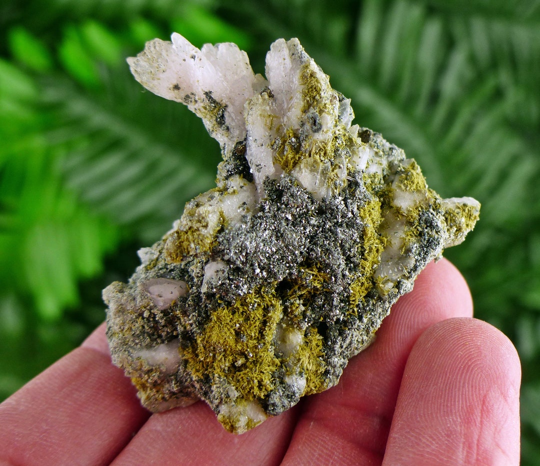 Amazing Calcite With Epidote , Raw Crystal, Natural Mineral, Healing ...