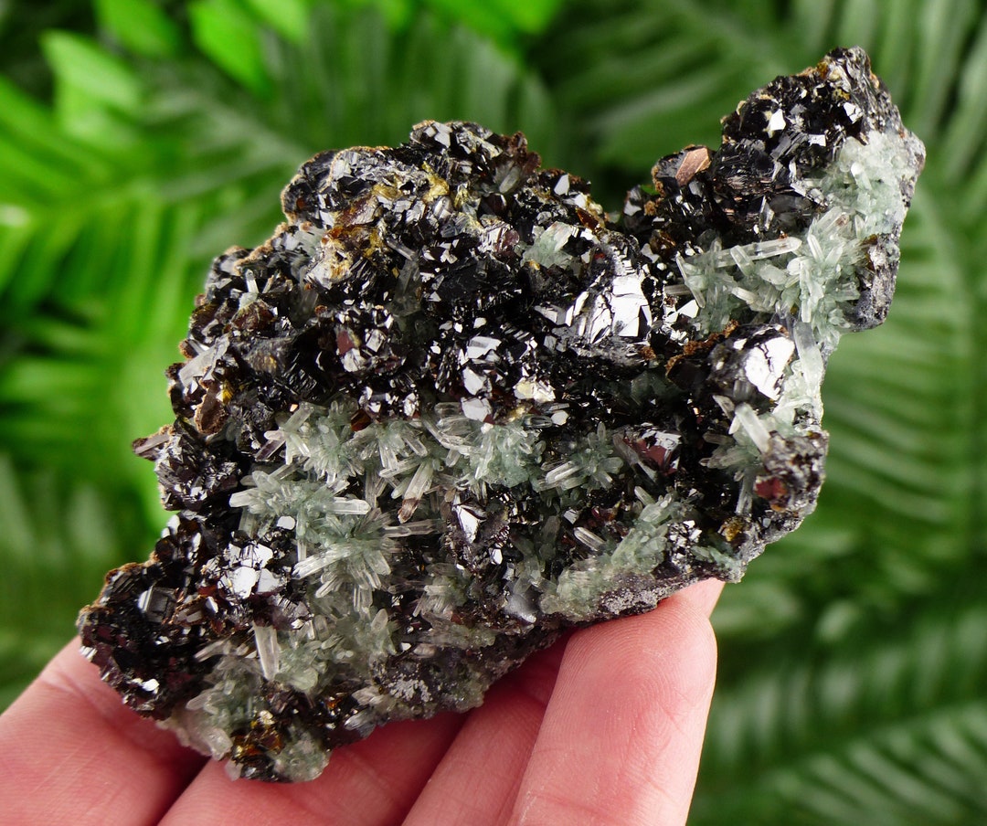 Amazing Quartz With Chlorite and Sphalerite, Raw Crystal, Natural ...