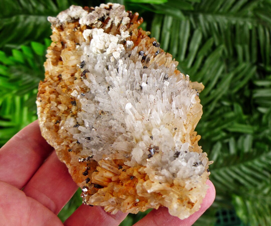 Amazing and Rare Quartz With Iron Oxide, Sphalerite, and Pyrite, Raw ...
