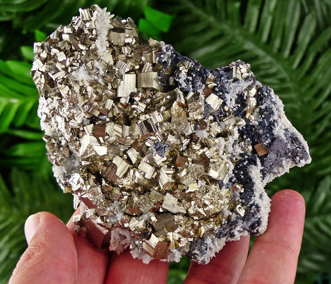Amazing Pyrite With Sphalerite, Quartz and Calcite, Raw Crystal ...