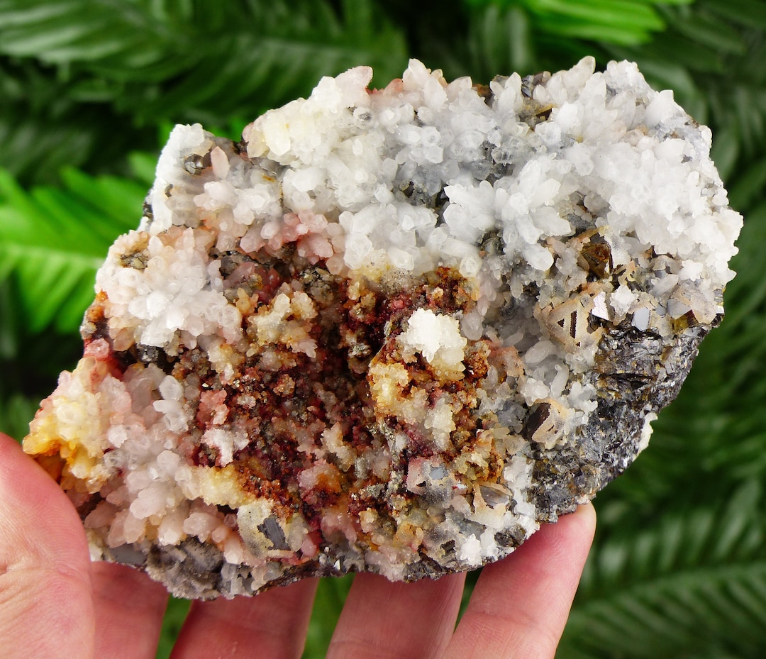Amazing Milky Quartz With Iron Oxide, Pyrite, and Sphalerite, Raw ...