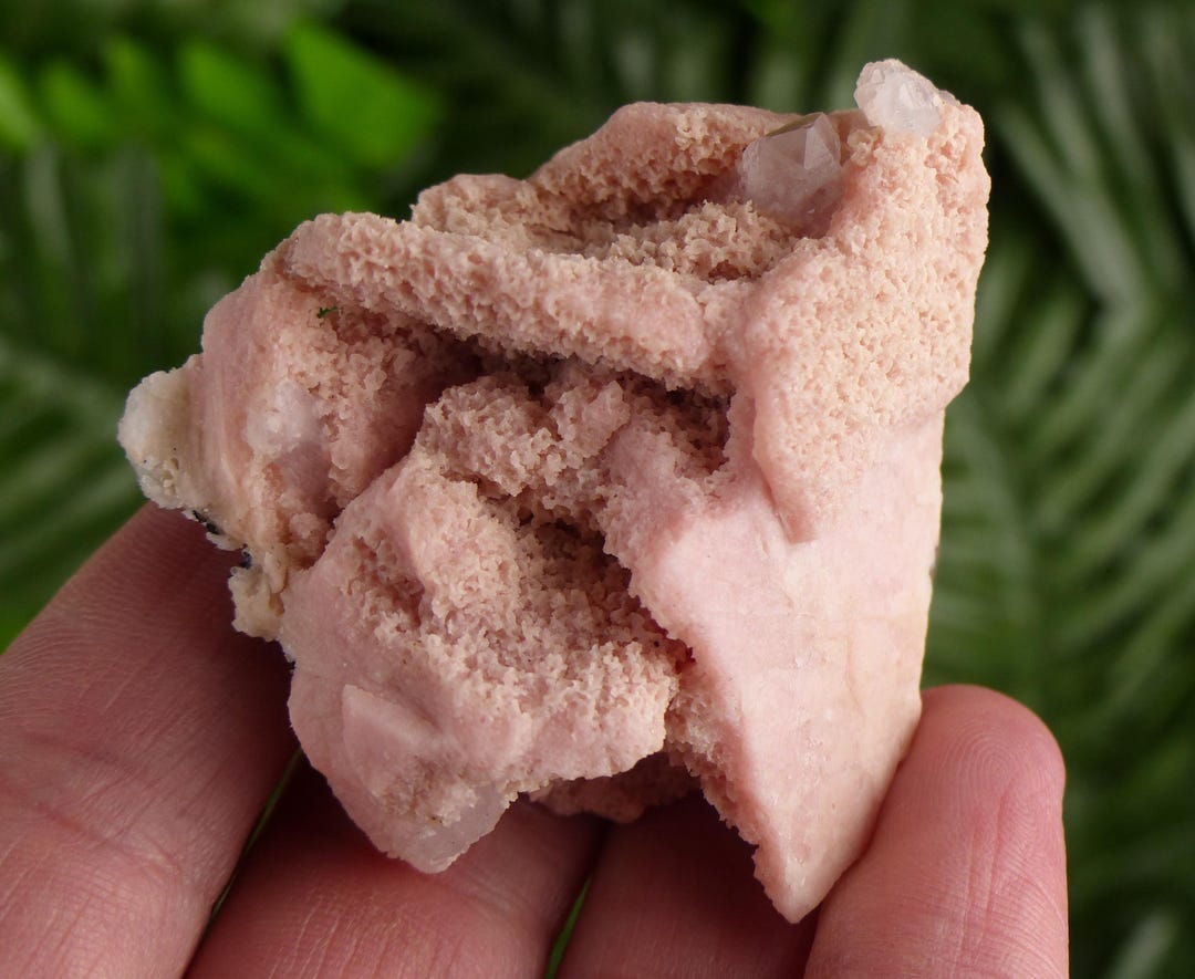 Rare Pink Rhodochrosite Crystal With Quartz, Raw Crystal, Natural ...