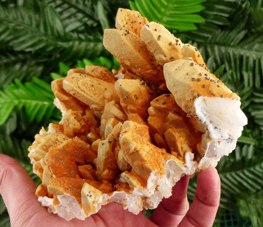 Rare Milky Quartz With Calcite Cover With Iron Oxide and Sphalerite ...