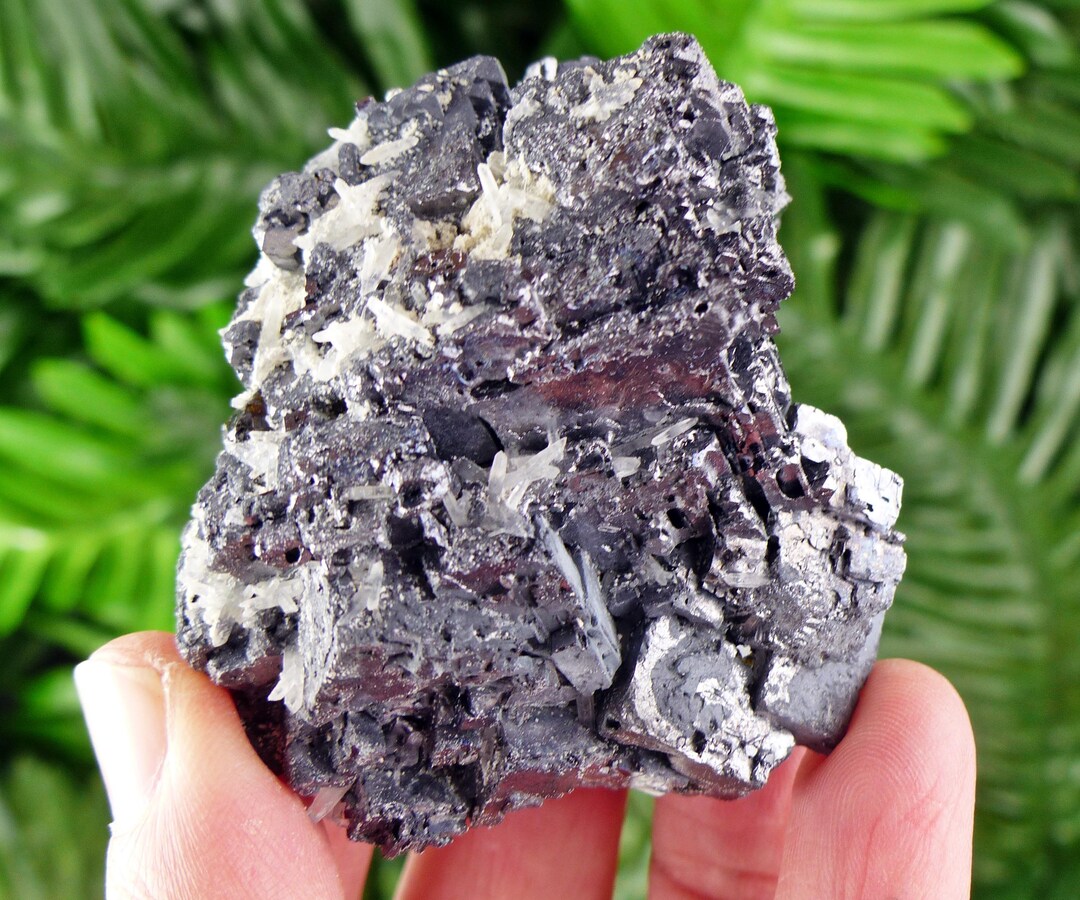 Skeletal Galena With Calcite, Raw Crystal, Natural Mineral, Healing ...