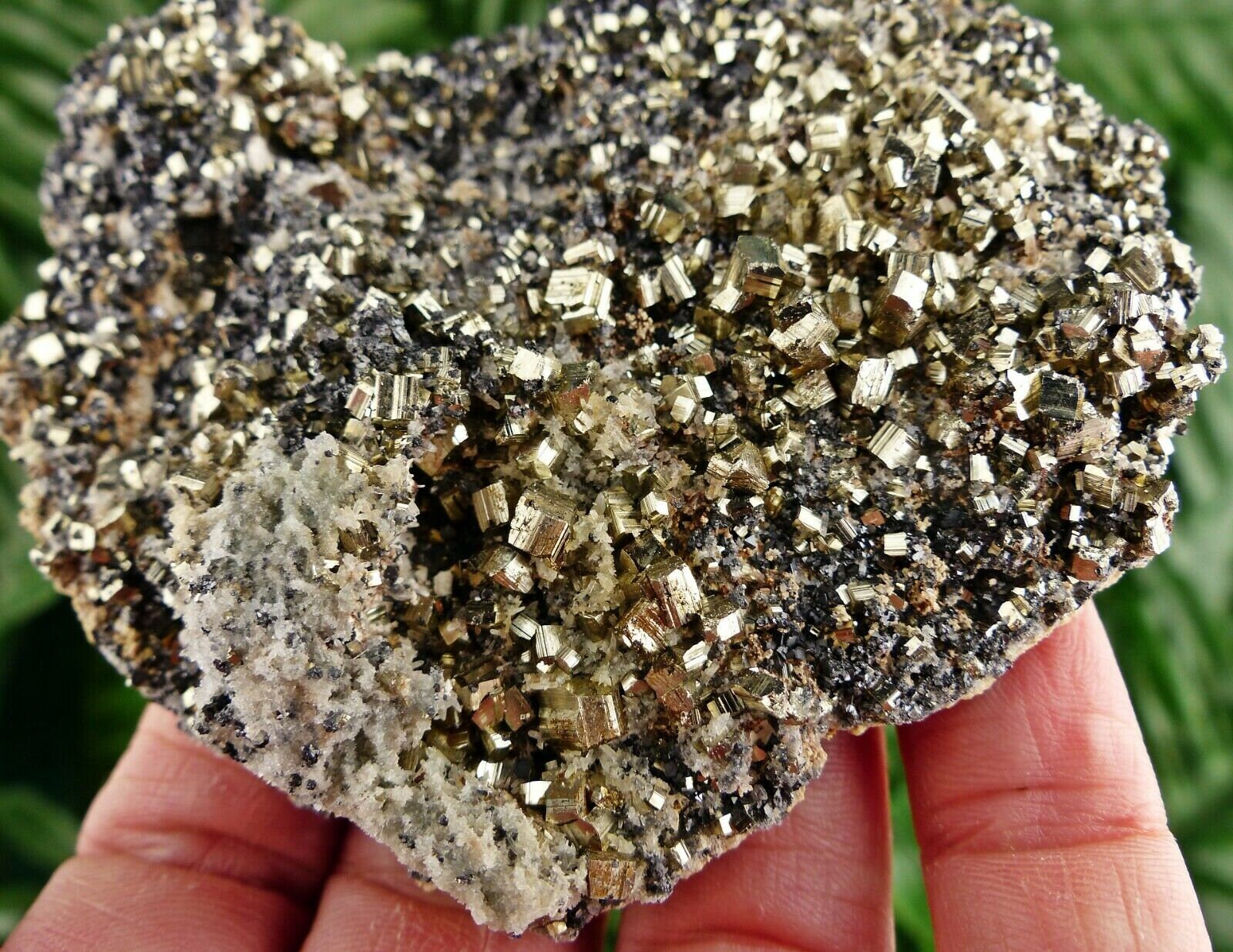 Amazing Pyrite with Sphalerite and Calcite on Back Side | Etsy