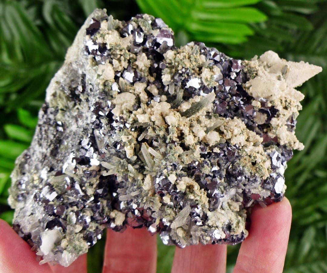Amazing Quartz With Chlorite, Galena, and Calcite, Raw Crystal, Natural ...