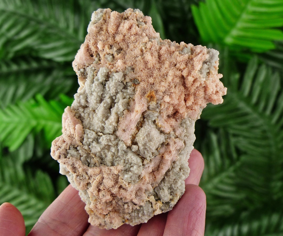 Green Prasem Quartz With Rhodochrosite, Raw Crystal, Natural Mineral ...