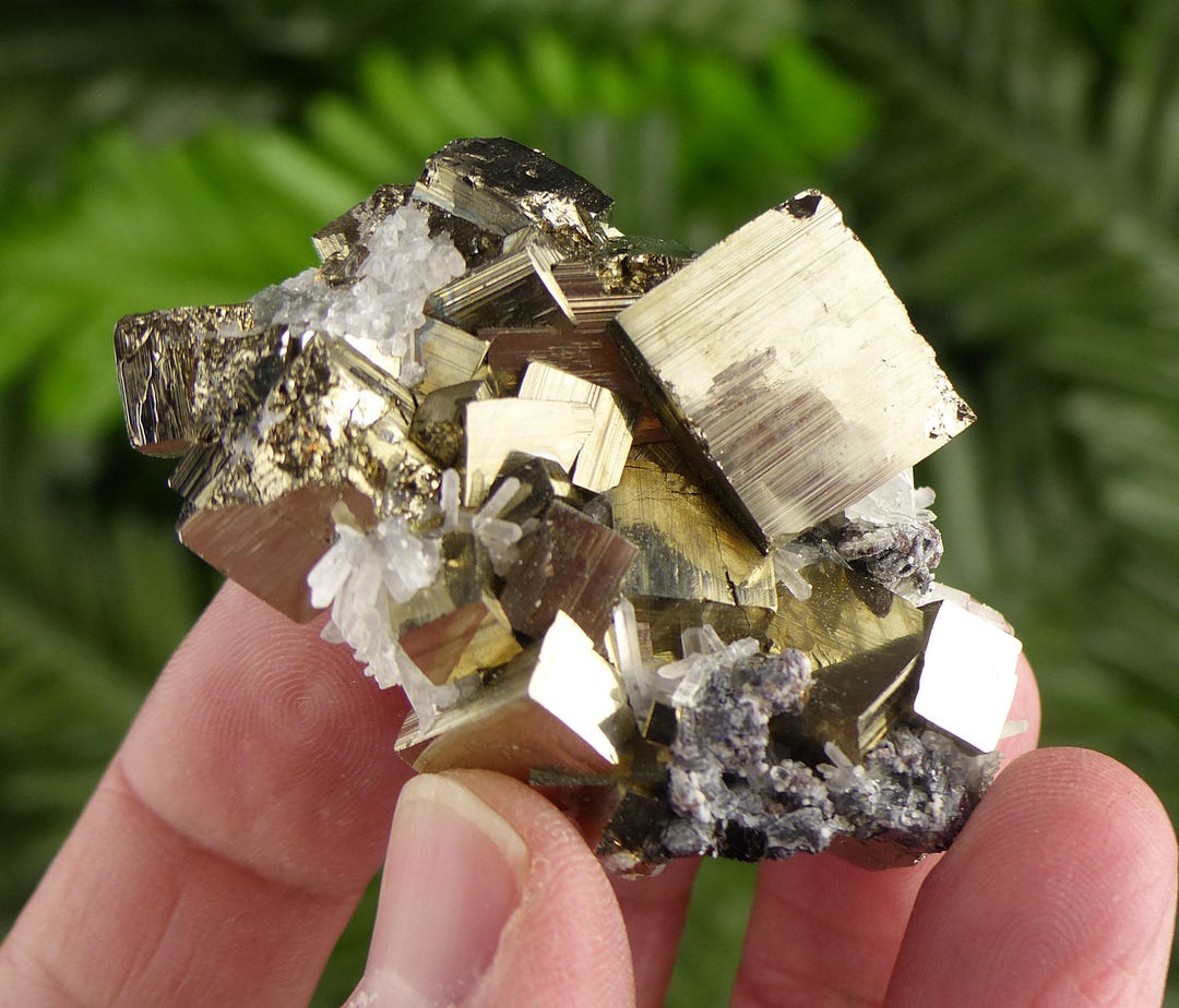 Amazing Shiny Pyrite With Quartz, Raw Crystal, Natural Mineral, Healing ...