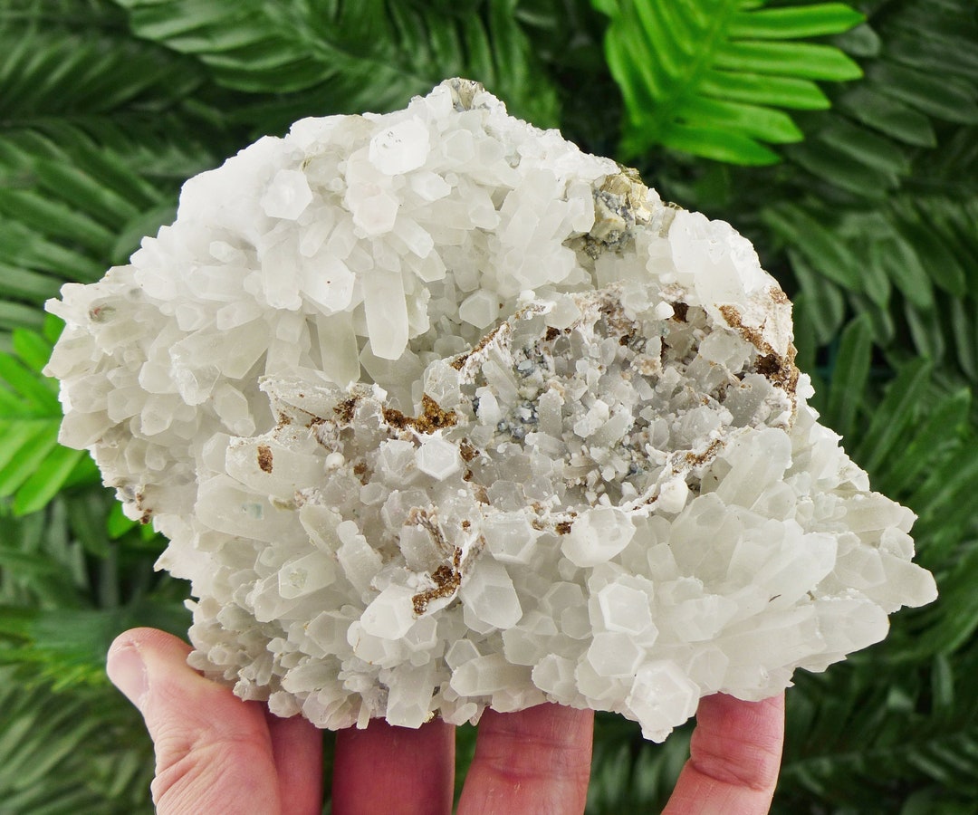 Amazing Big Milky Quartz With Pyrite and Calcite, Crystal, Mineral, Natural Crystal, Milky ...