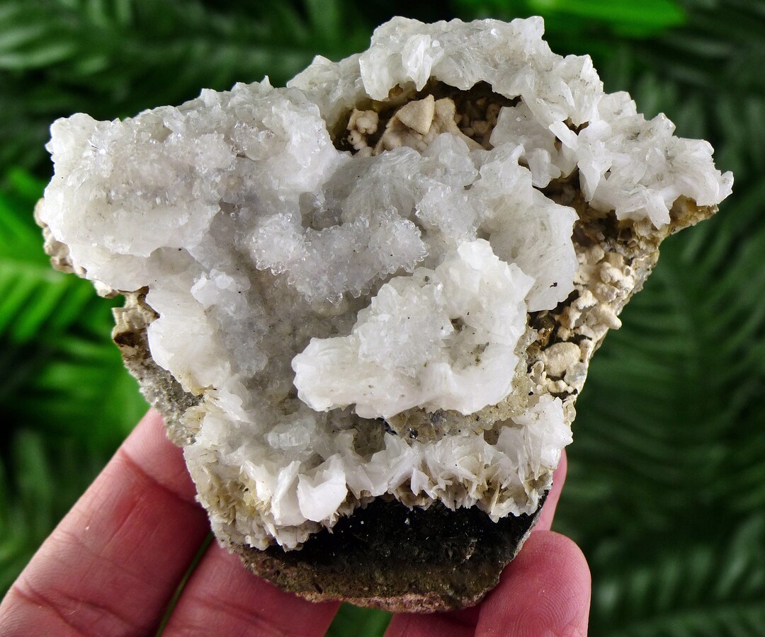 Calcite Covered With Chalcedony Crystals, Calcite Crystal, Chalcedony, Raw Crystal, Natural ...