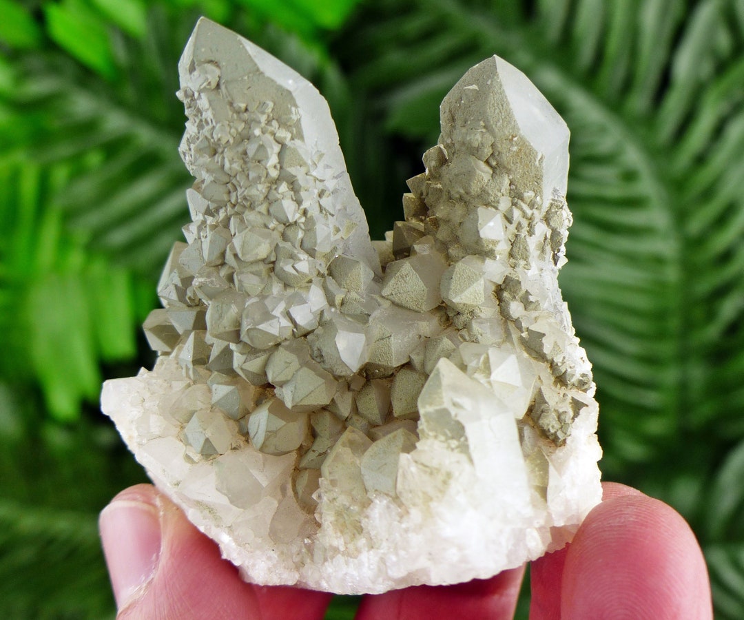 Amazing Milky Quartz With Chlorite, Raw Crystal, Natural Mineral ...