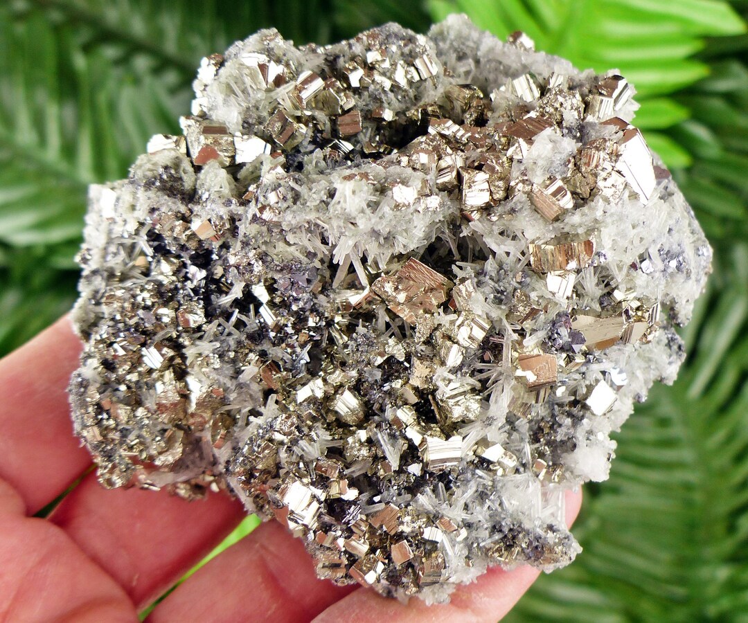 Amazing Pyrite With Sphalerite and Quartz, Raw Crystal, Natural Mineral ...